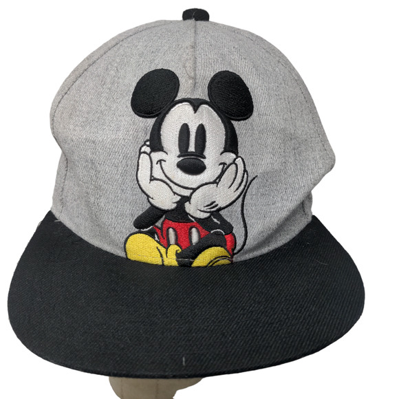 Disney | Accessories | Disney Mens Snapback Hat Gray Black Adjustable ...